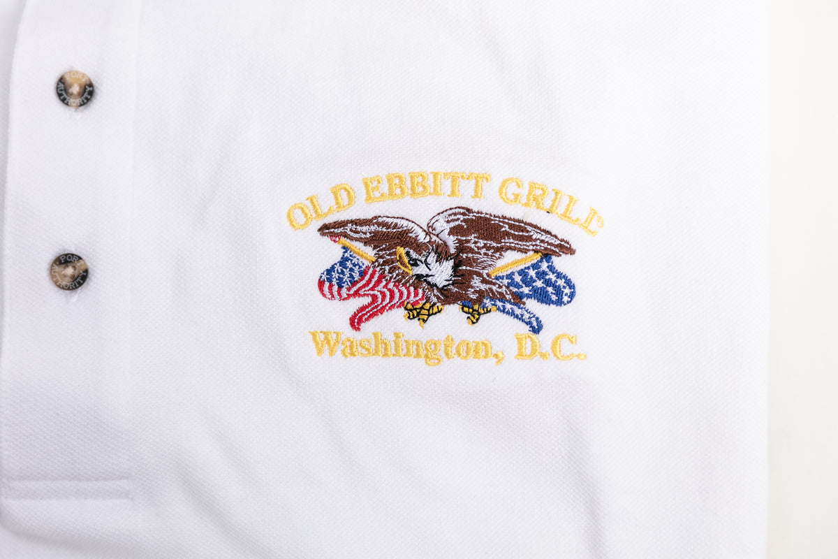 Old Ebbitt Grill Collared Polo Shirt, White or Navy – Clyde's ...